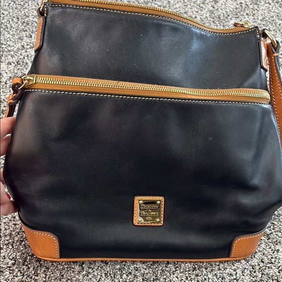 Dooney & Bourke | Bags | Dooney Bourke Black And Tan Leather Bag | Poshmark